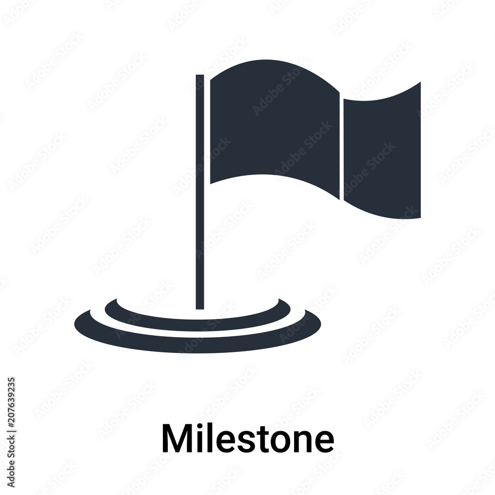 Milestone icon vector sign and symbol isolated on white background ...