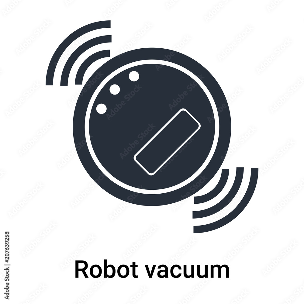 Robot vacuum icon vector sign and symbol isolated on white background ...