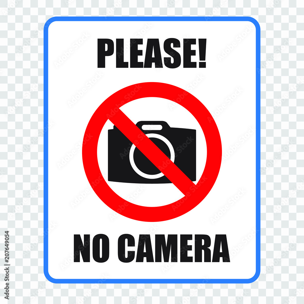 Vetor de No cameras allowed sign. Red prohibition no camera sign. No ...