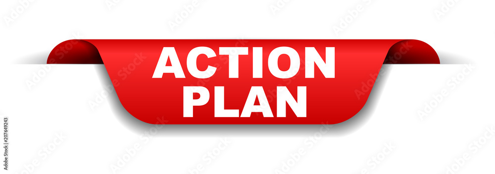 red banner action plan Stock Vector | Adobe Stock