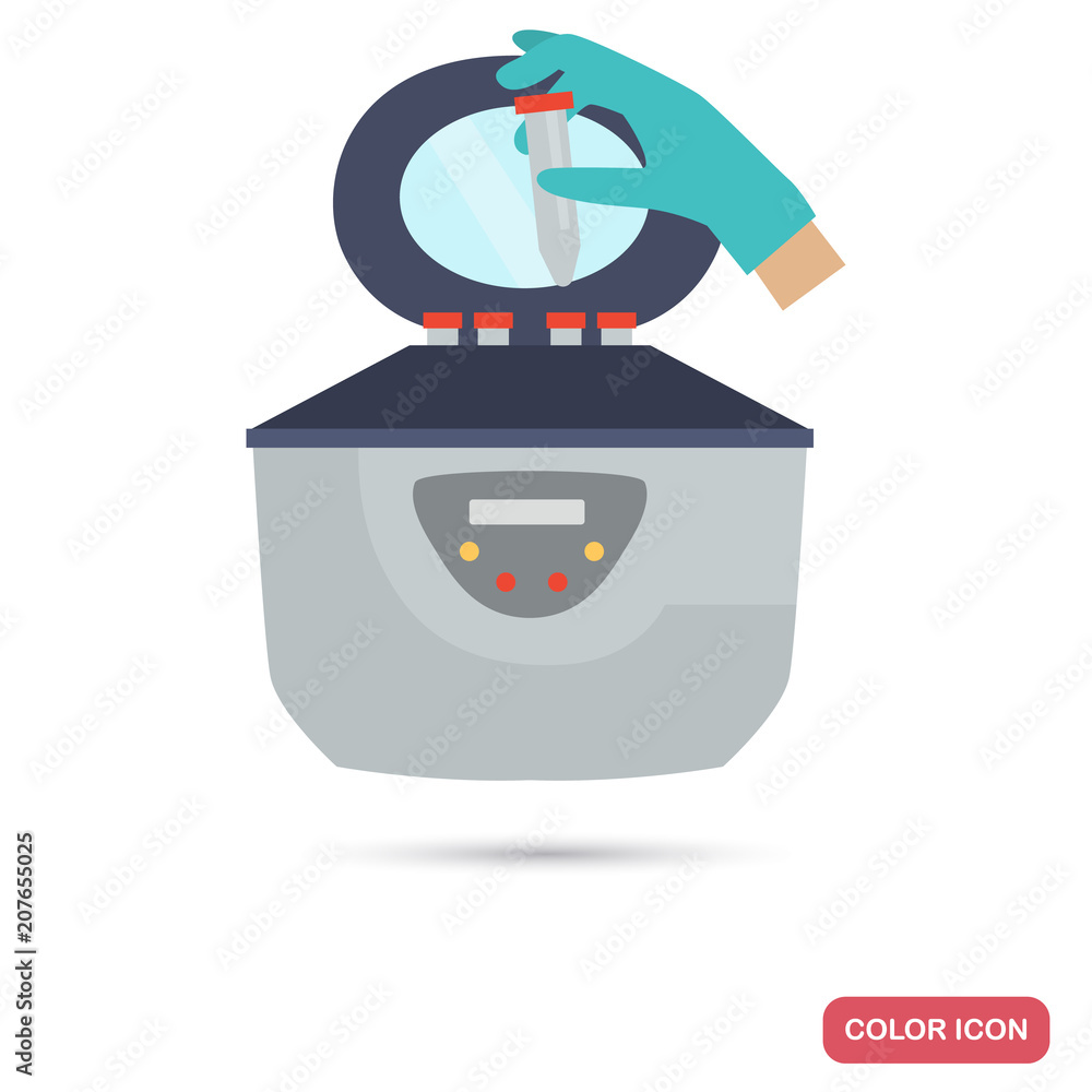 Laboratory centrifuge color flat icon Stock Vector | Adobe Stock