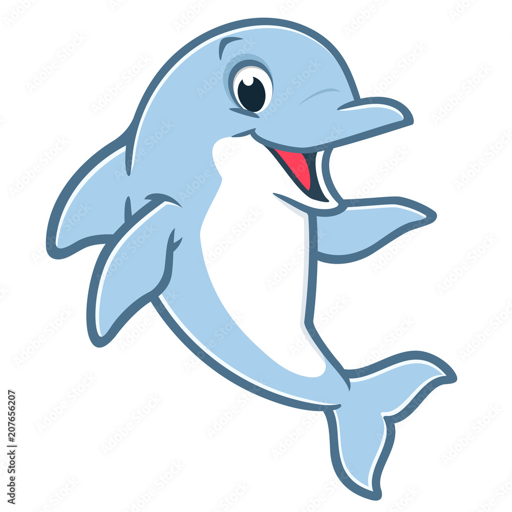 Cartoon Dolphin Stock Vector | Adobe Stock