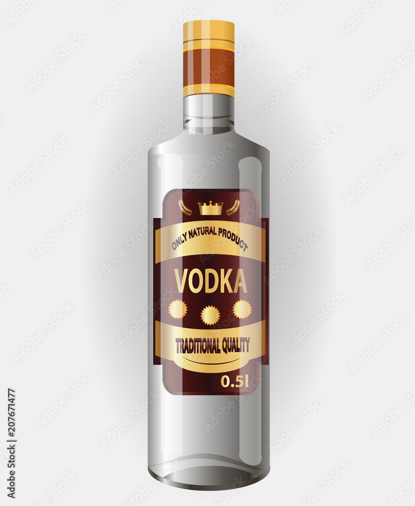 Vector illustration of a alcohol isolated on white background.Vodka ...