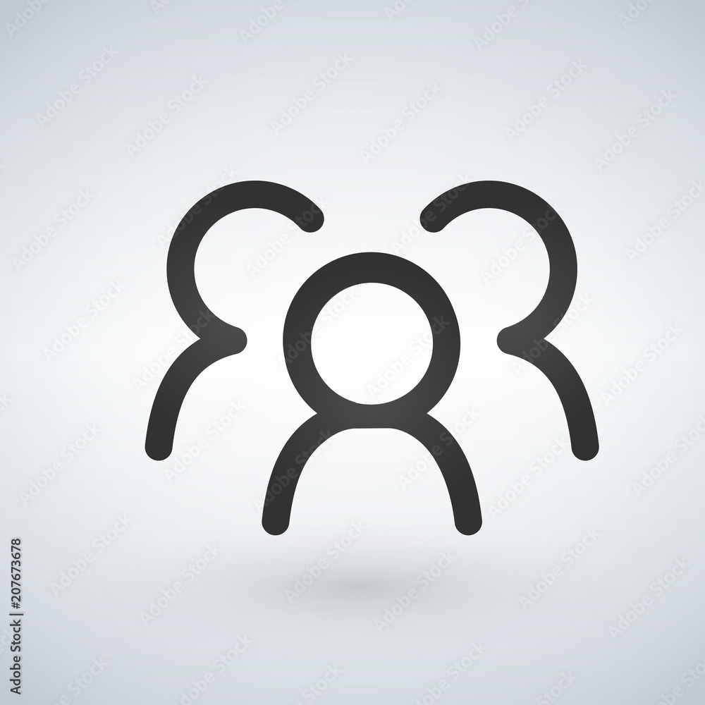 profile users outline icon, vector illustration isolated on white ...