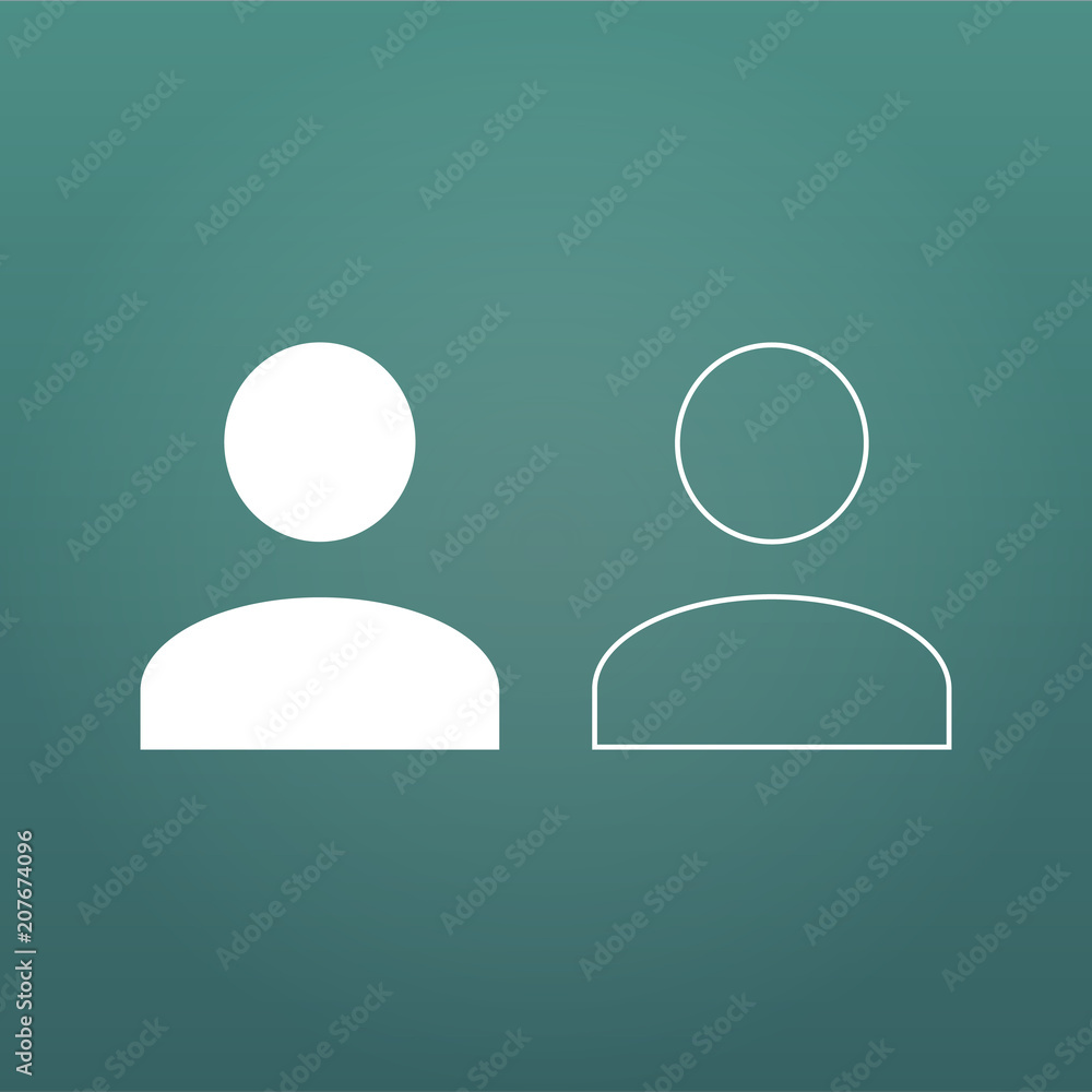 User flatand linear icon. Human person symbol. Avatar login sign ...