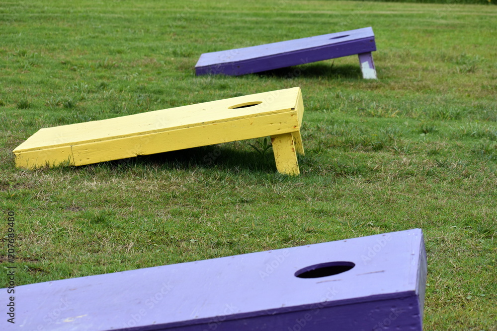 Cornhole game boards Stock Photo | Adobe Stock