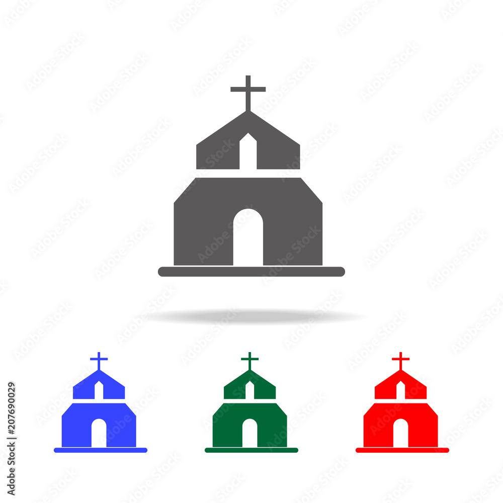 church icons. Elements of wedding in multi colored icons. Premium ...