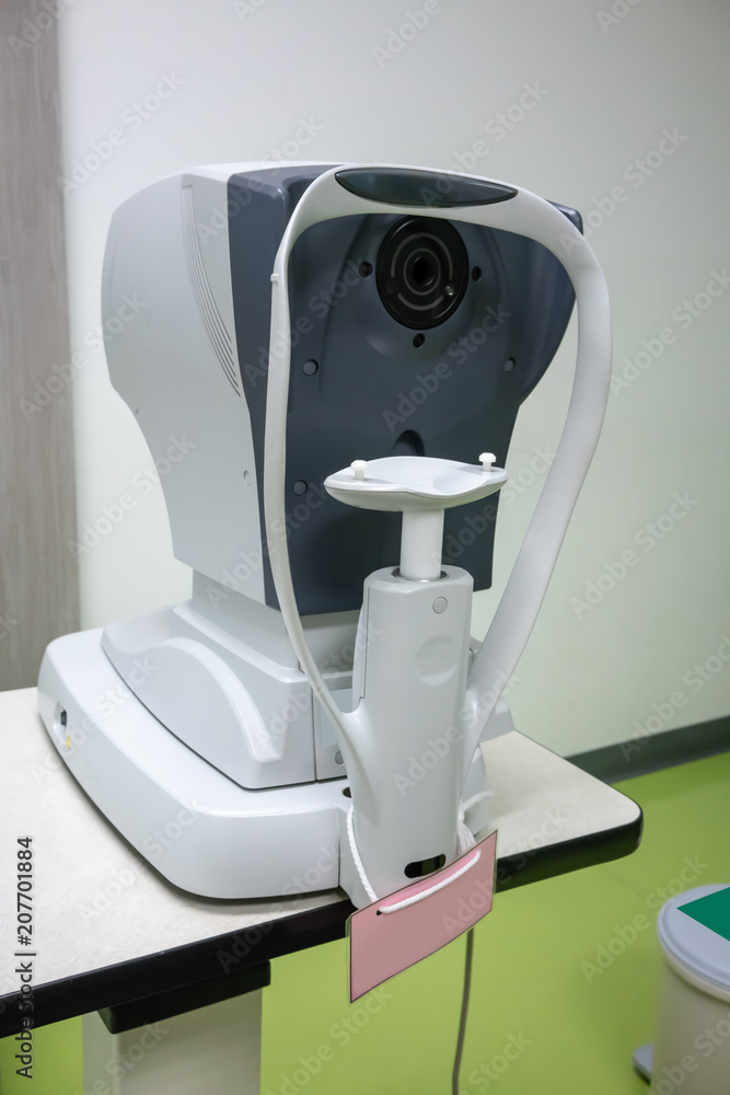 Optometry machine, Phoropter for corneal topography, Corneal exam Stock ...