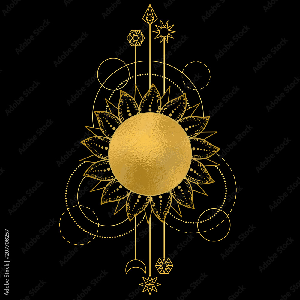 Abstract Moon And Sun