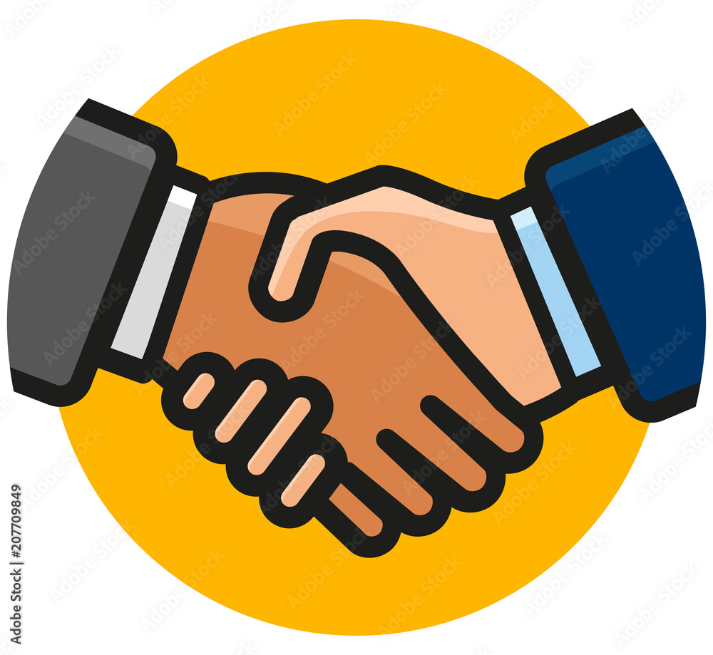 handshake icon on white background Stock Vector | Adobe Stock