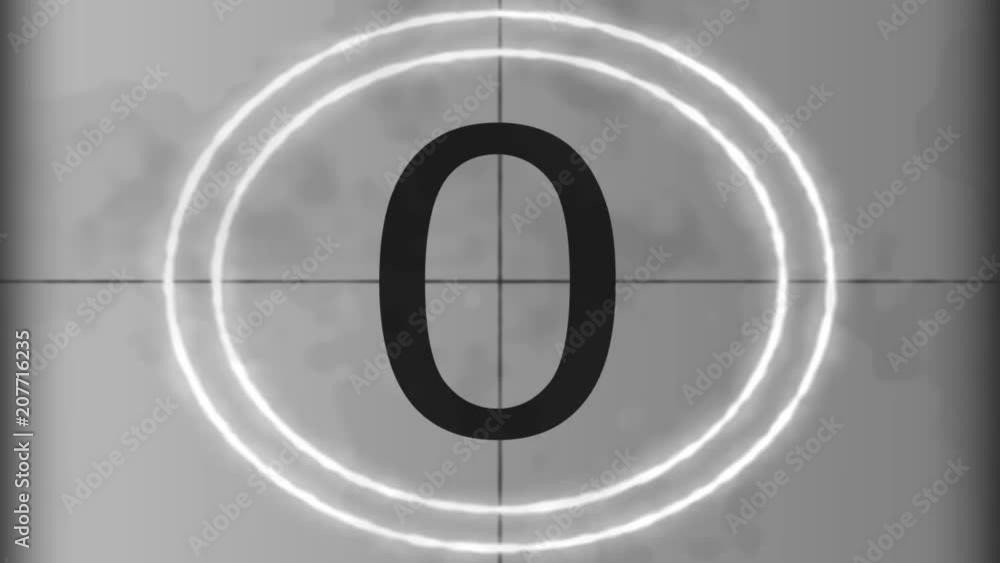 Countdown Leader Graphic from 5 to 0. Old film leader vintage countdown ...