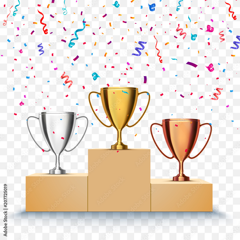 Winner background. First, second and third place of competition. Podium ...