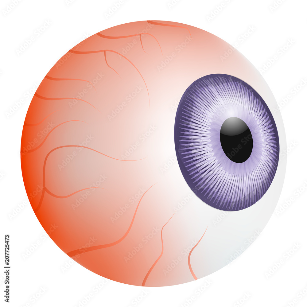 Bloody eye ball mockup. Realistic illustration of bloody eye ball ...