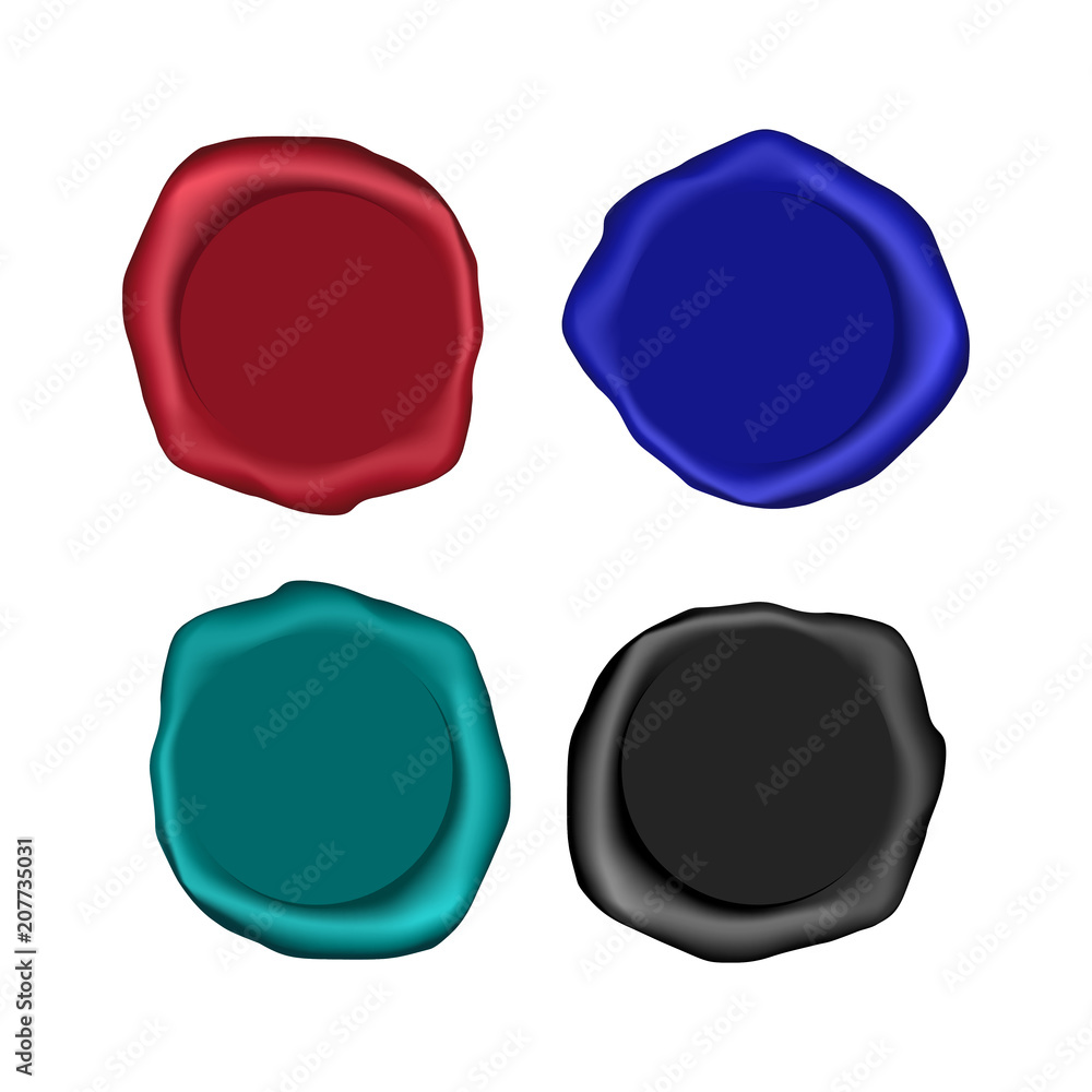 Wax Seal Stam Texture Template Set Realistic Vector eps. Stock Vector ...