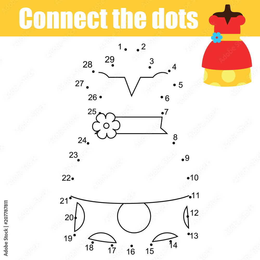 Connect the dots children educational drawing game. Dot to dot by ...