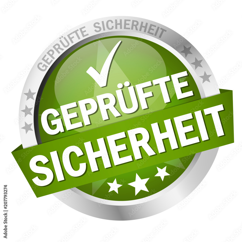Button - Geprüfte Sicherheit Stock-Vektorgrafik | Adobe Stock