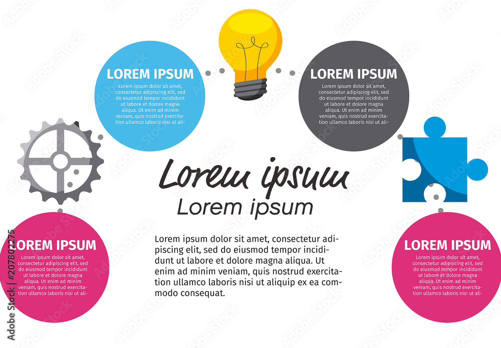 Illustrated Statistics Infographic Layout Stock Template | Adobe Stock