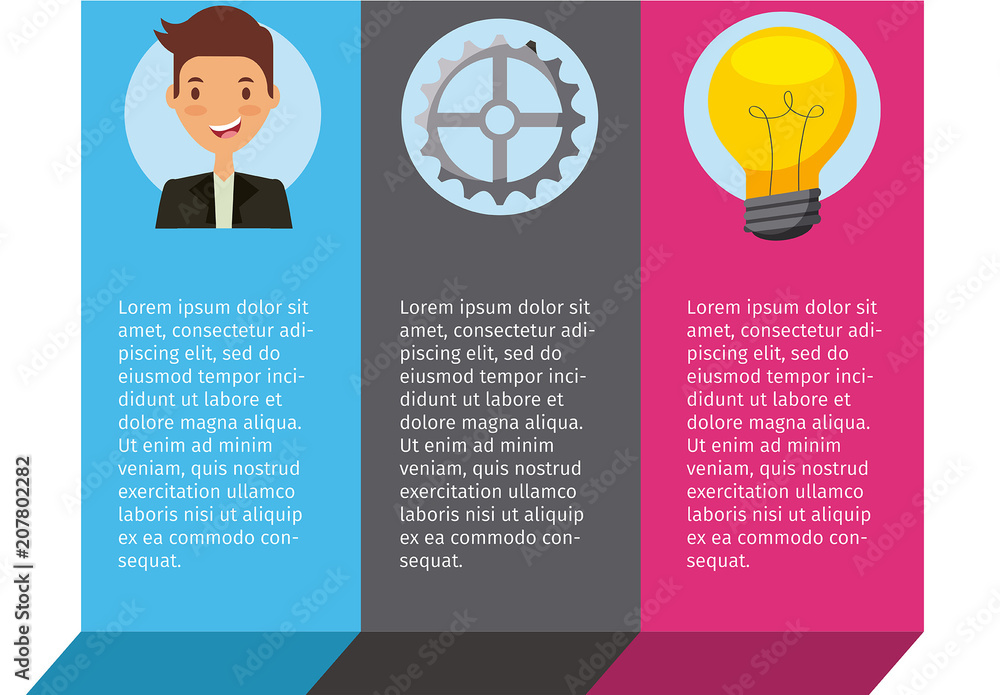 Illustrated Statistics Infographic Layout Stock Template | Adobe Stock