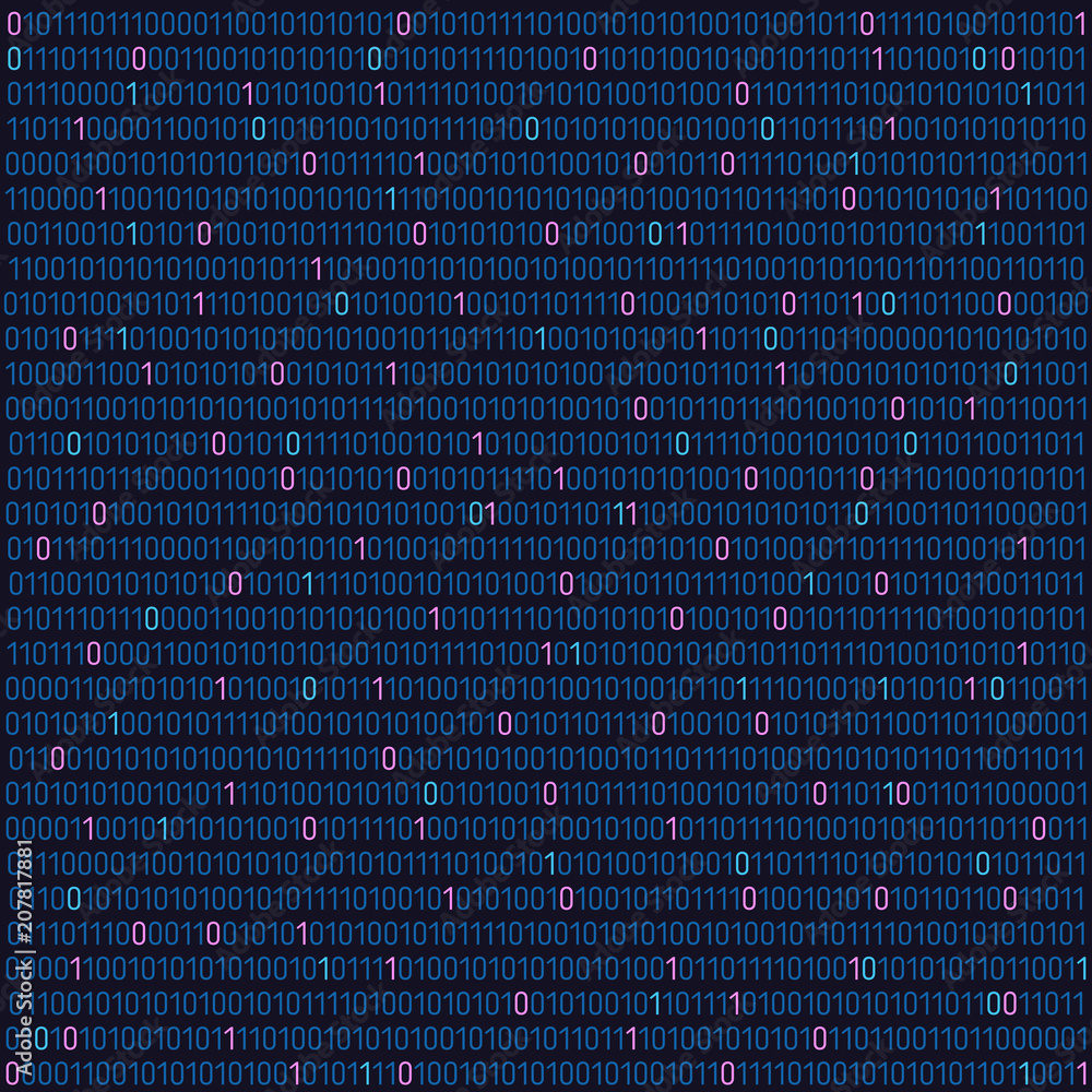 Creative vector illustration of stream of binary code. Computer matrix background art design ...