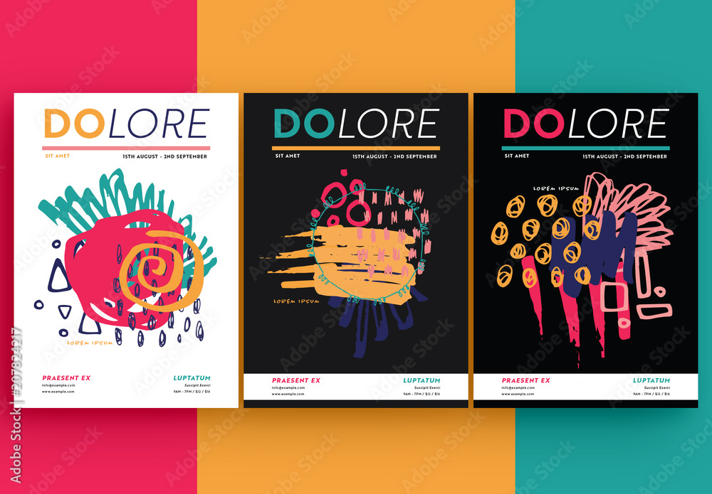 Abstract Art Poster Layouts Stock Template | Adobe Stock