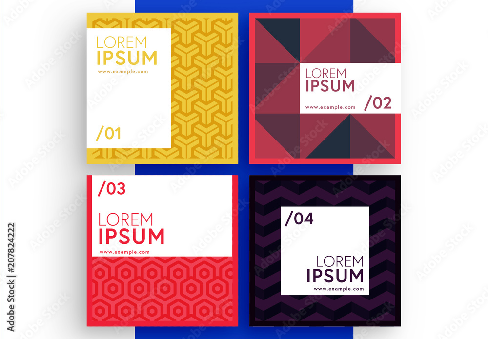 Colorful Geometric Background Social Media Post Layouts Stock Template ...