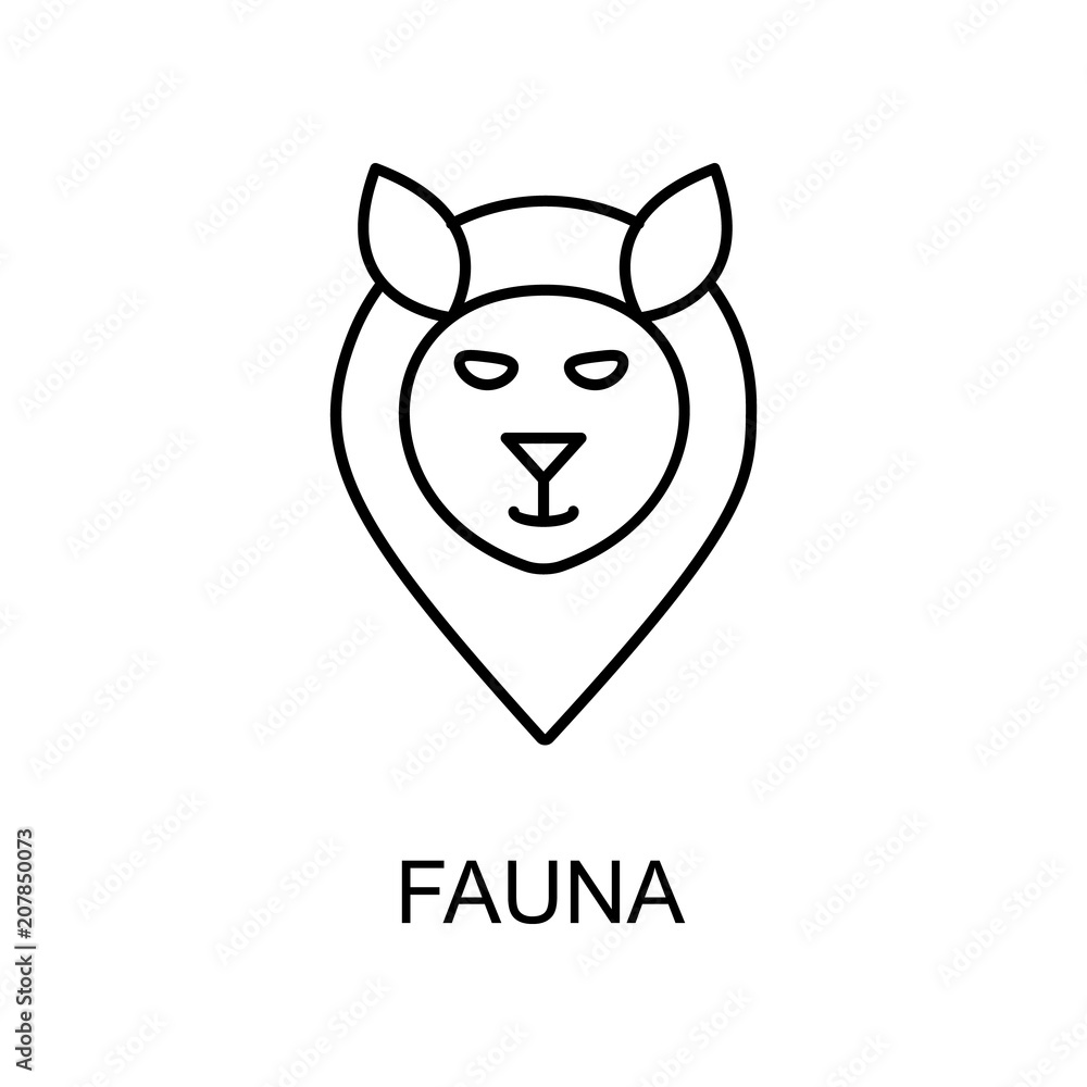 fauna in pin outline icon. Element of enviroment protection icon with ...