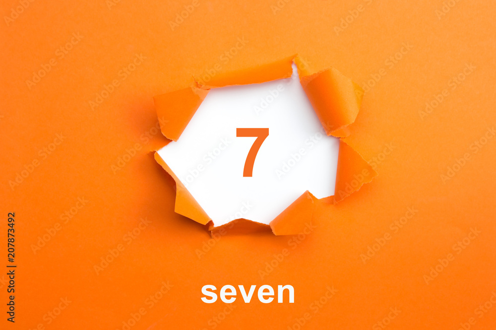 Number 7 - Number written text seven Stock Photo | Adobe Stock