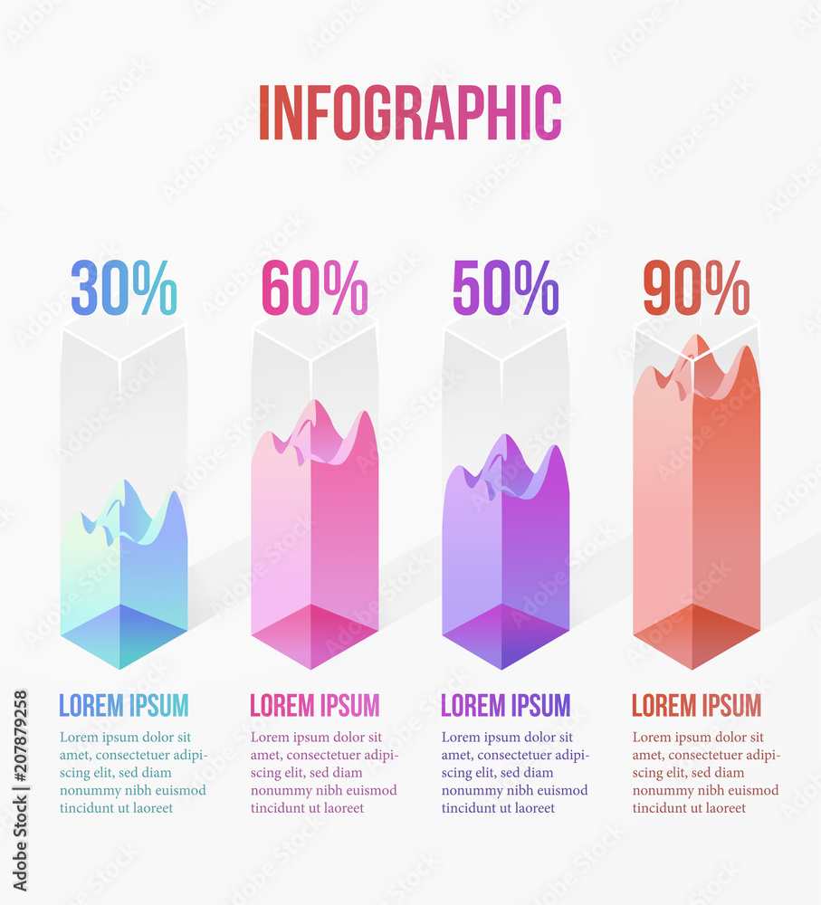 Modern scale bar cube isometric with grey background Stock Vector ...