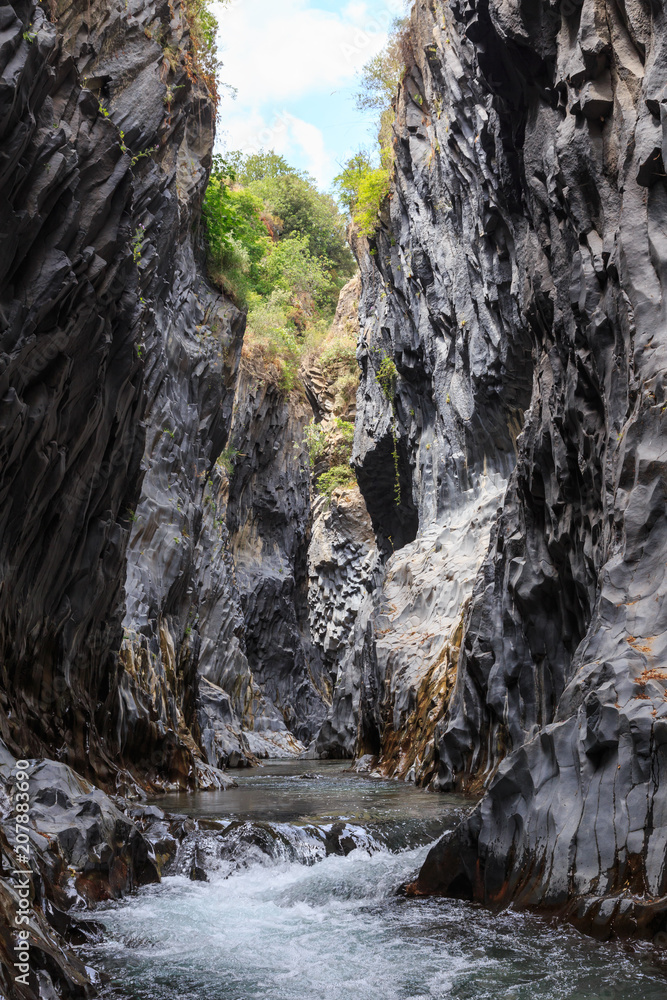 Alcantara Gorges are attractions of Sicily. Located 20 km from Taormina ...