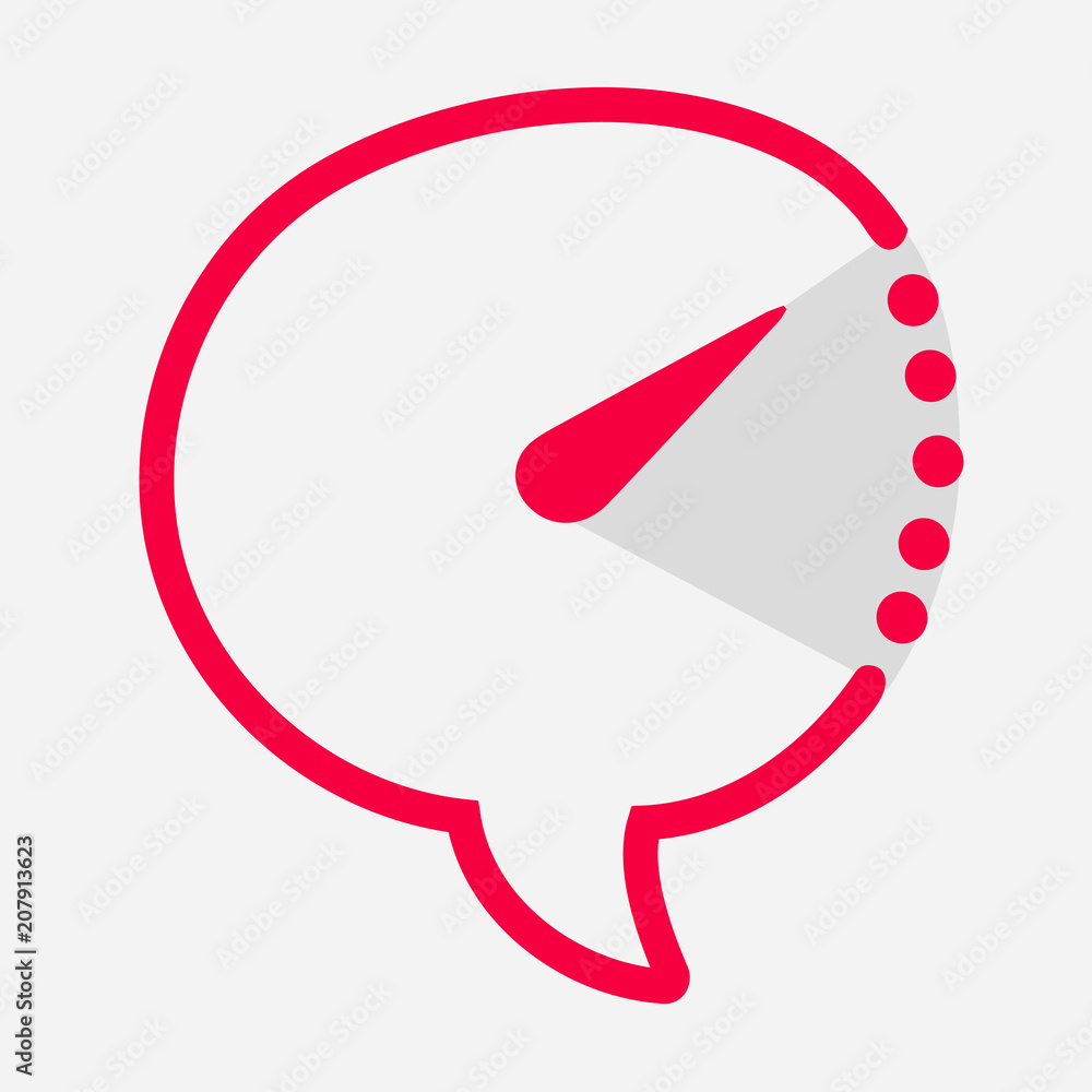 time chat icon Pointer inside indicate interval Period is designated by ...