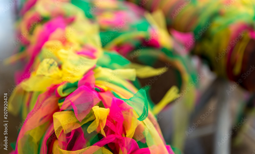 Hopea Odorata tree. Famous to use garland and 7 fabric colors for ...