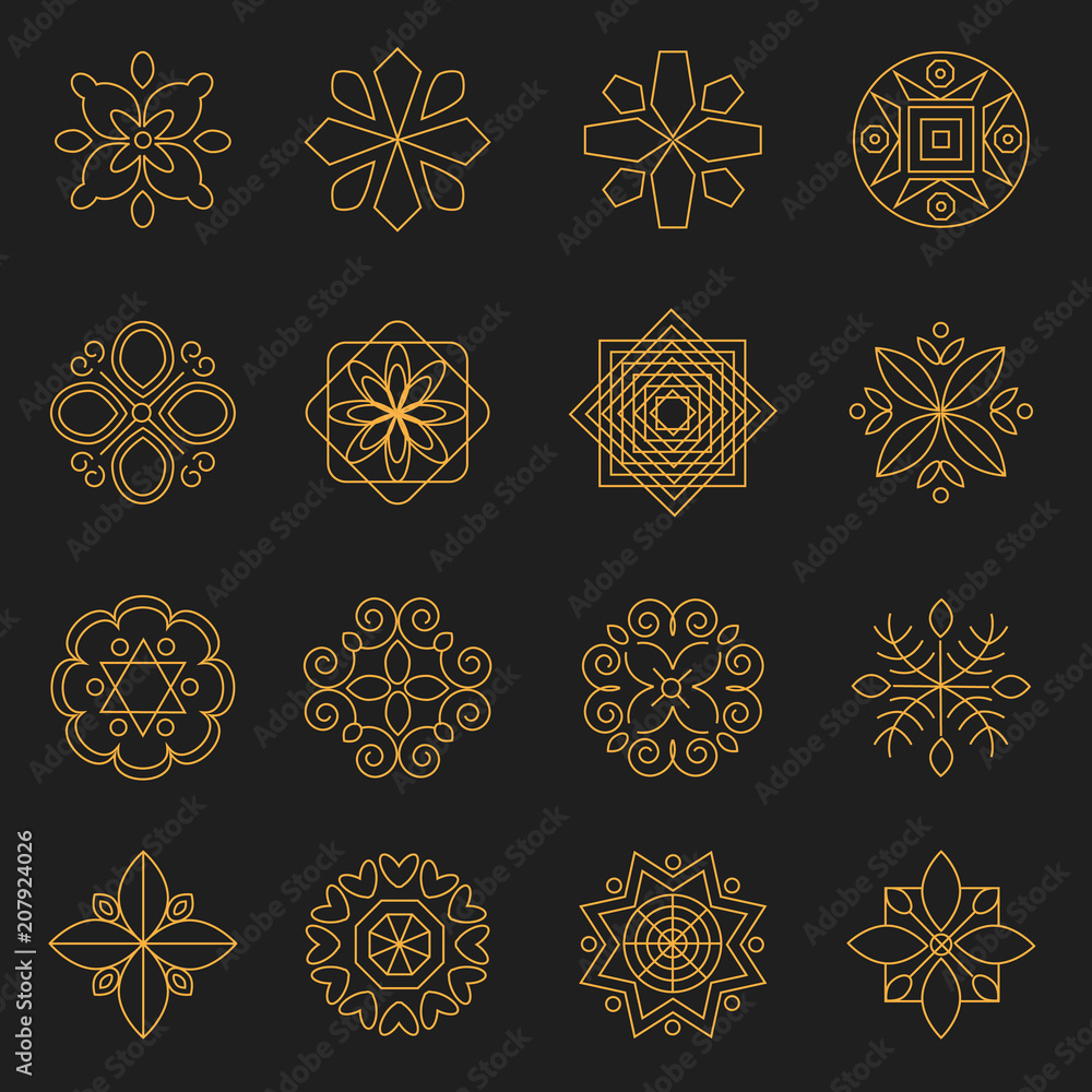 Nature monogram logo, Minimal geometric badges for spa hotel and luxury ...