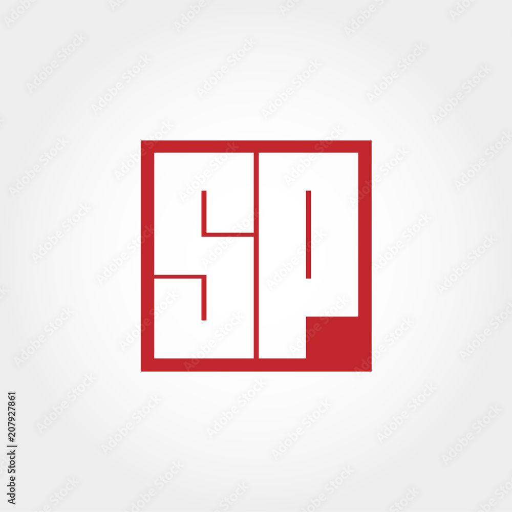 Initial Letter SP Logo Template Vector Design Stock Vector | Adobe Stock