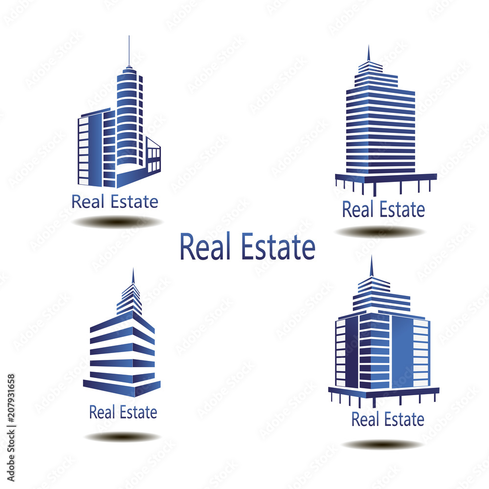 Vector icons for real estate construction.Vector icons of architecture ...