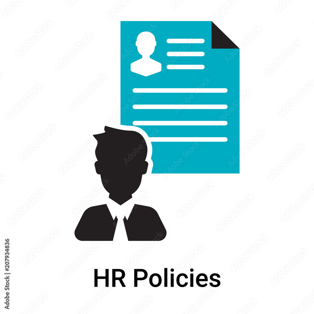 HR Policies icon vector sign and symbol isolated on white background ...