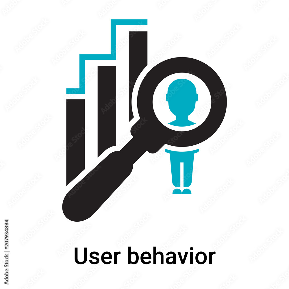 User behavior icon vector sign and symbol isolated on white background ...