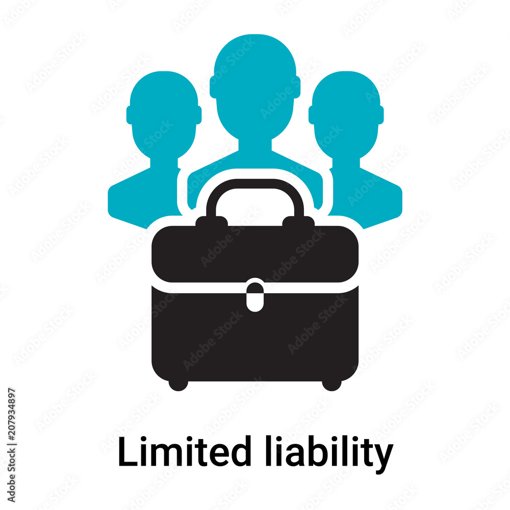 Limited liability icon vector sign and symbol isolated on white ...