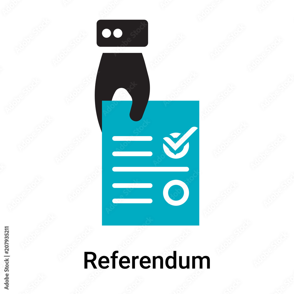 Referendum icon vector sign and symbol isolated on white background ...