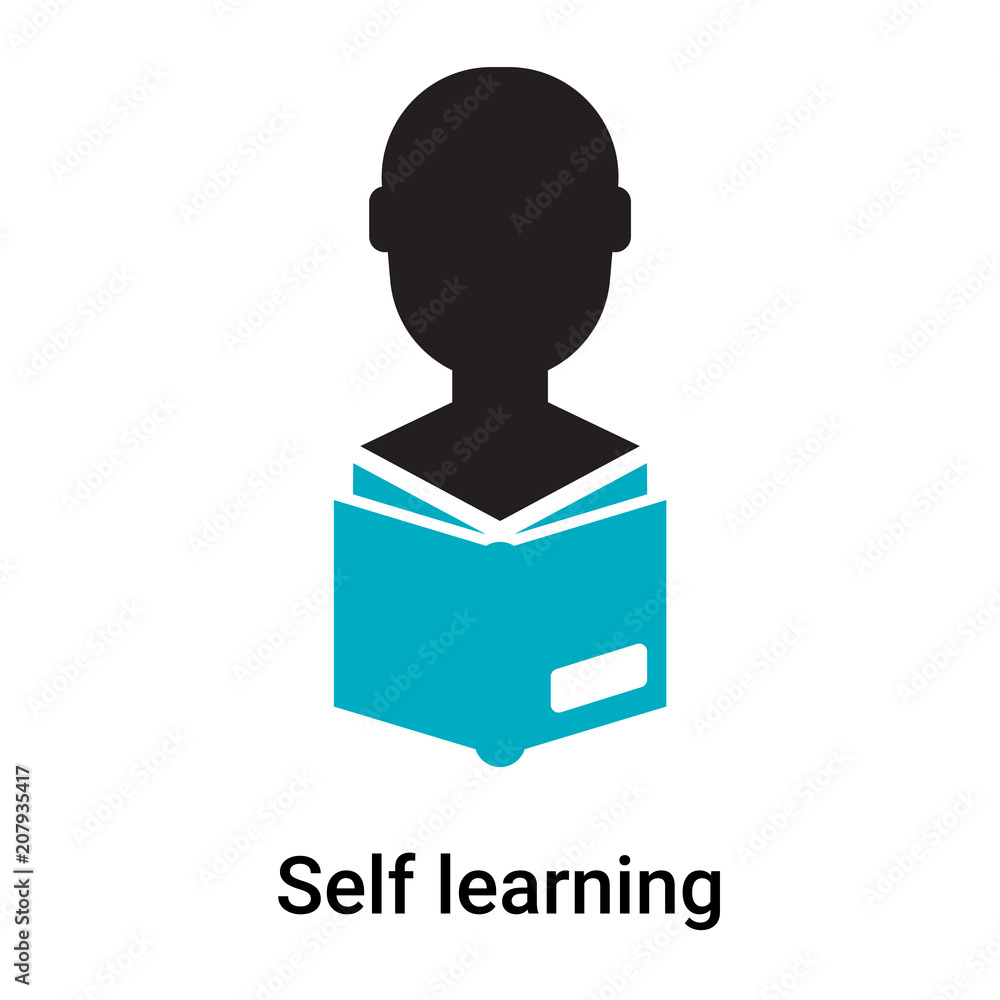Self learning icon vector sign and symbol isolated on white background ...