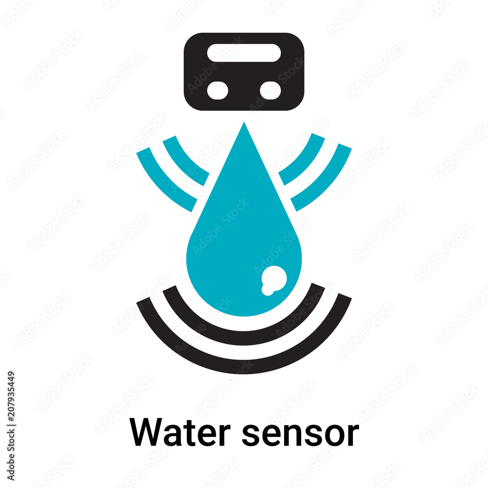 Water sensor icon vector sign and symbol isolated on white background ...