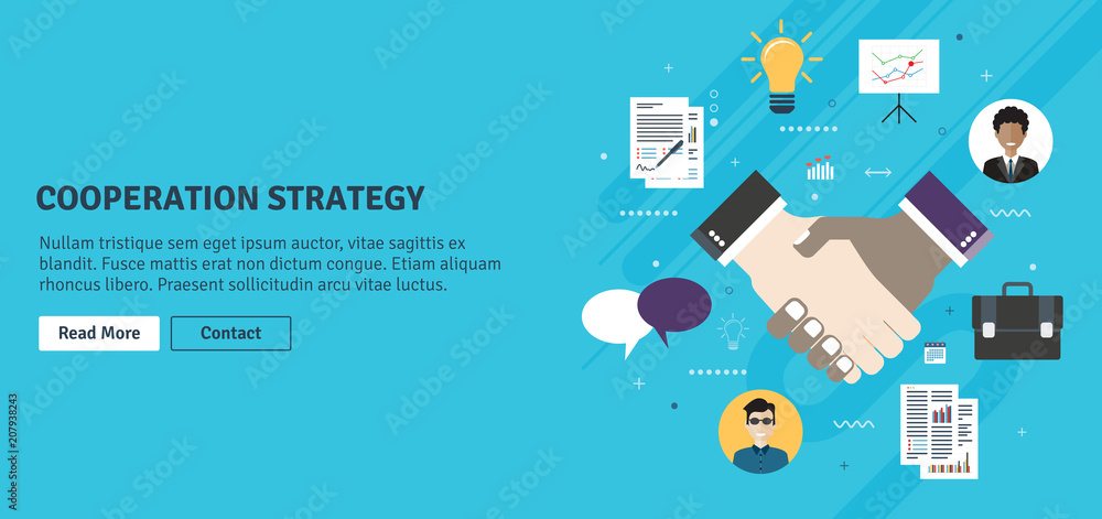 Cooperation strategy and handshake in contract agreement signature ...