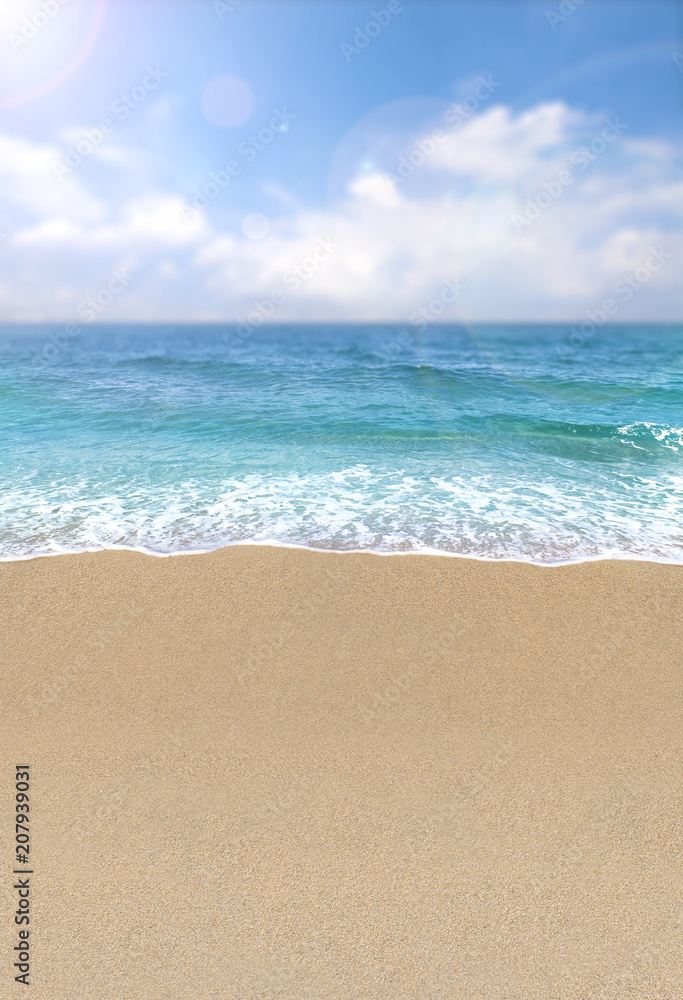 Ocean wave on sandy beach Stock Photo | Adobe Stock