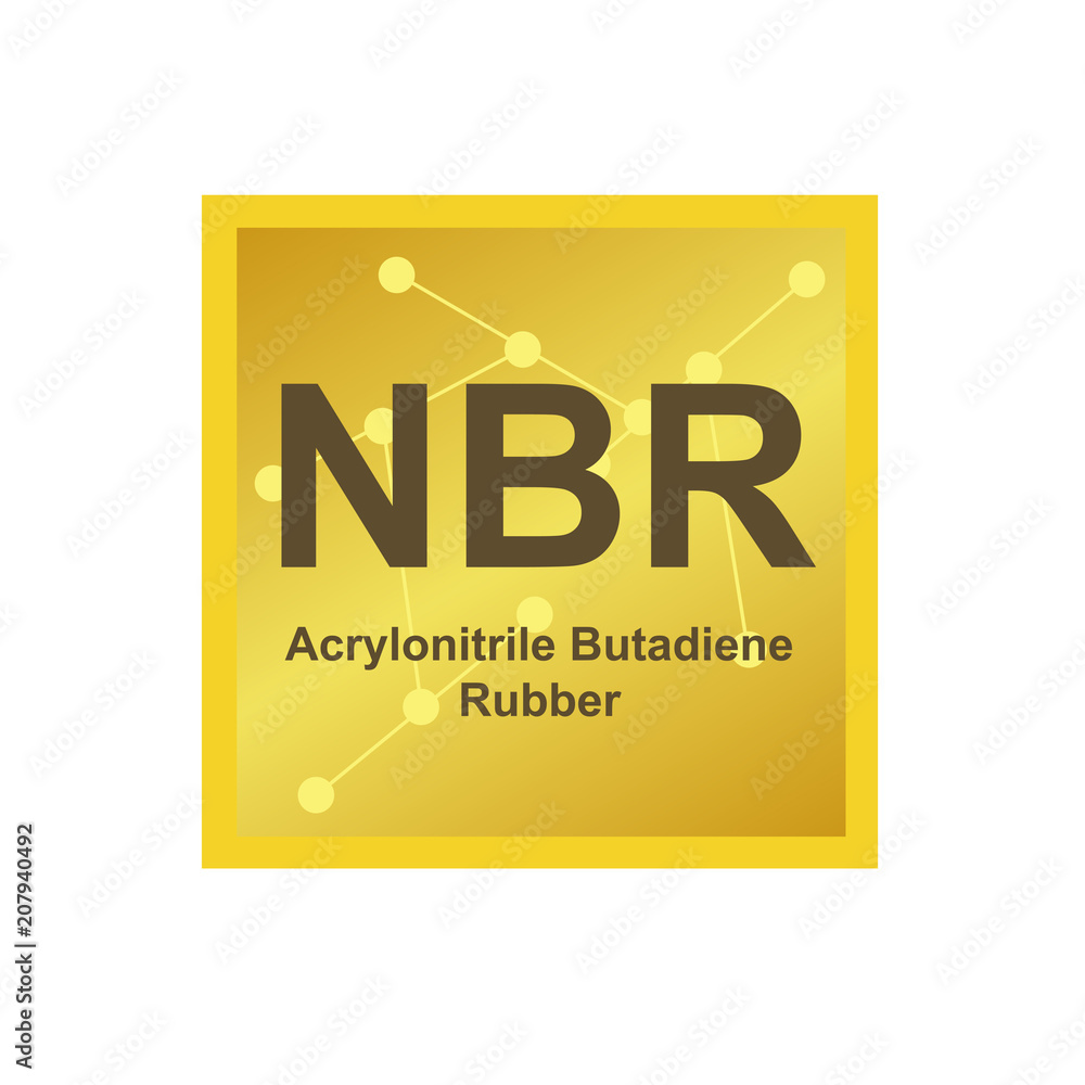 Vector symbol of Acrylonitrile butadiene rubber (NBR) polymer on the ...