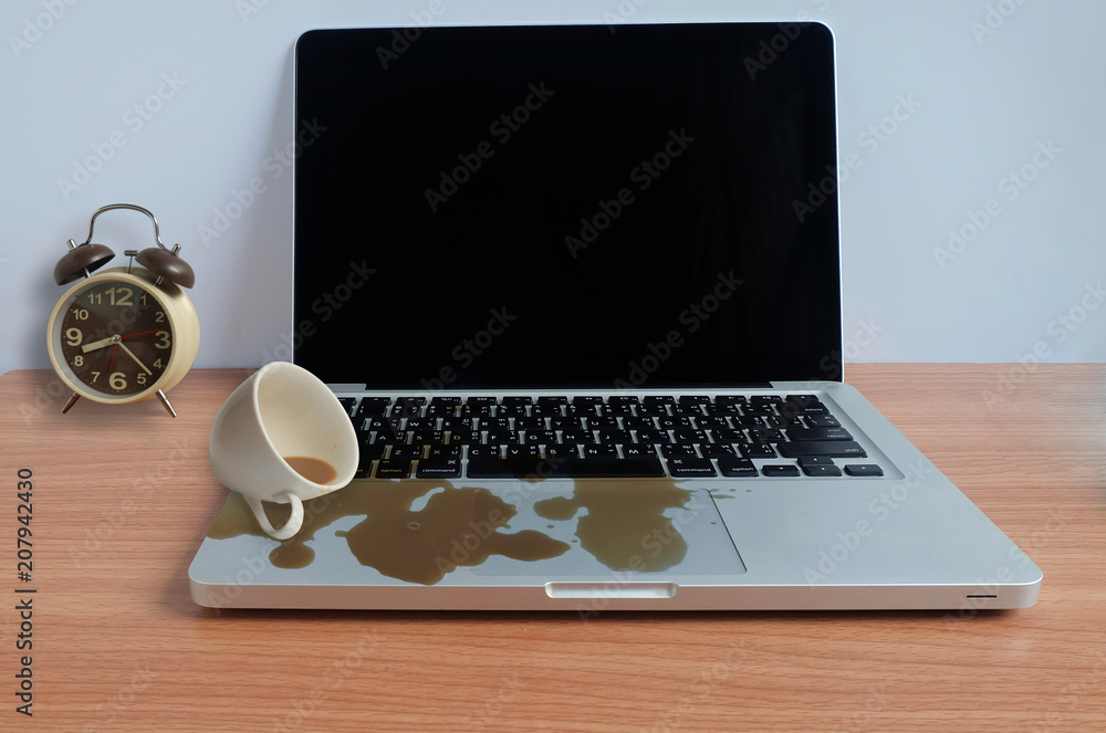 Spilling Coffee On Computer