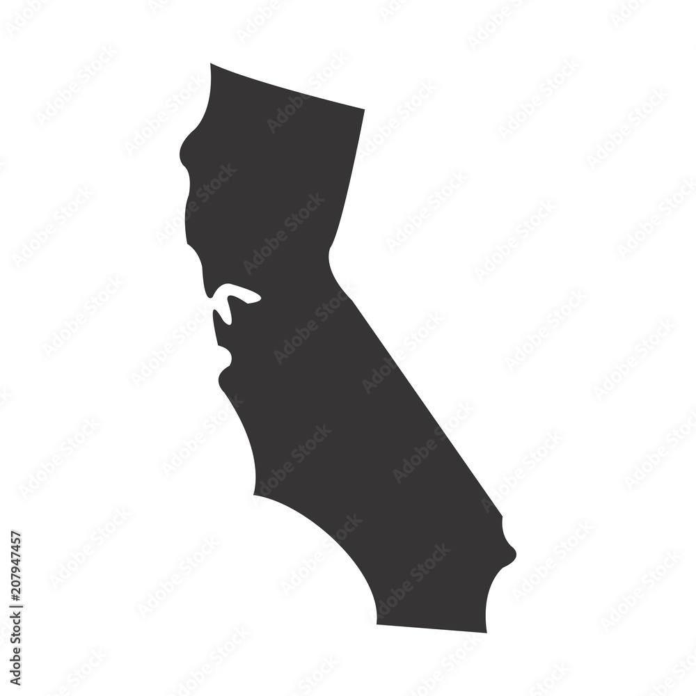 California State map of US America. Vector Simple Black Maps. Eps 08 ...