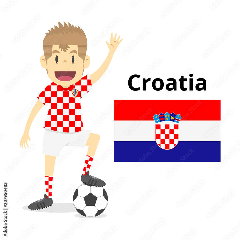 Croatian nation team cartoon,football World,country flags. 2018 soccer ...