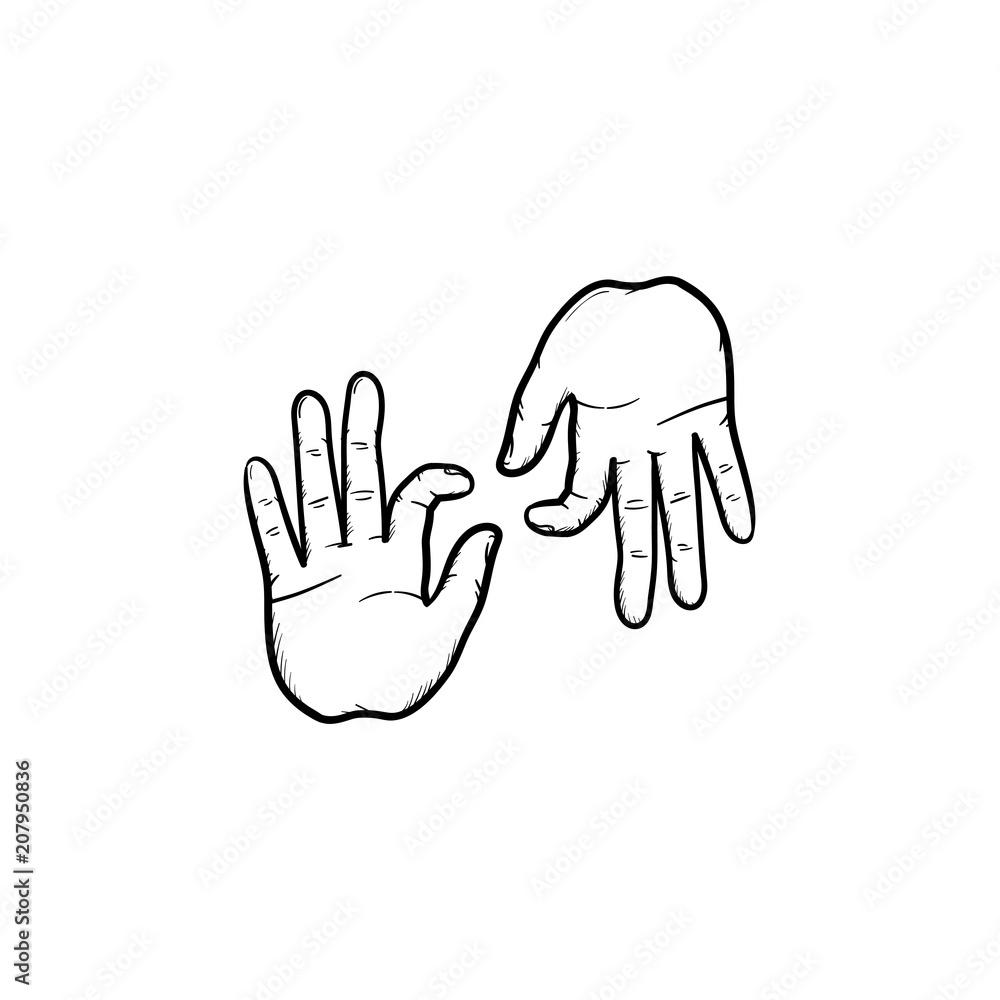Deaf language hand drawn outline doodle icon Stock Vector | Adobe Stock