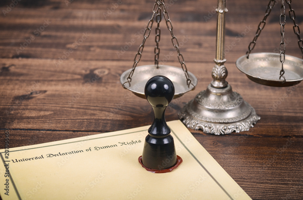 Universal Declaration of Human Rights, Scales of Justice and Notary ...