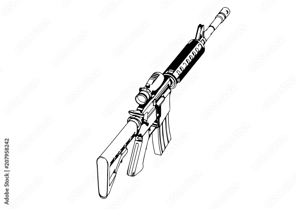 sketch of military vector weapon Stock Vector | Adobe Stock