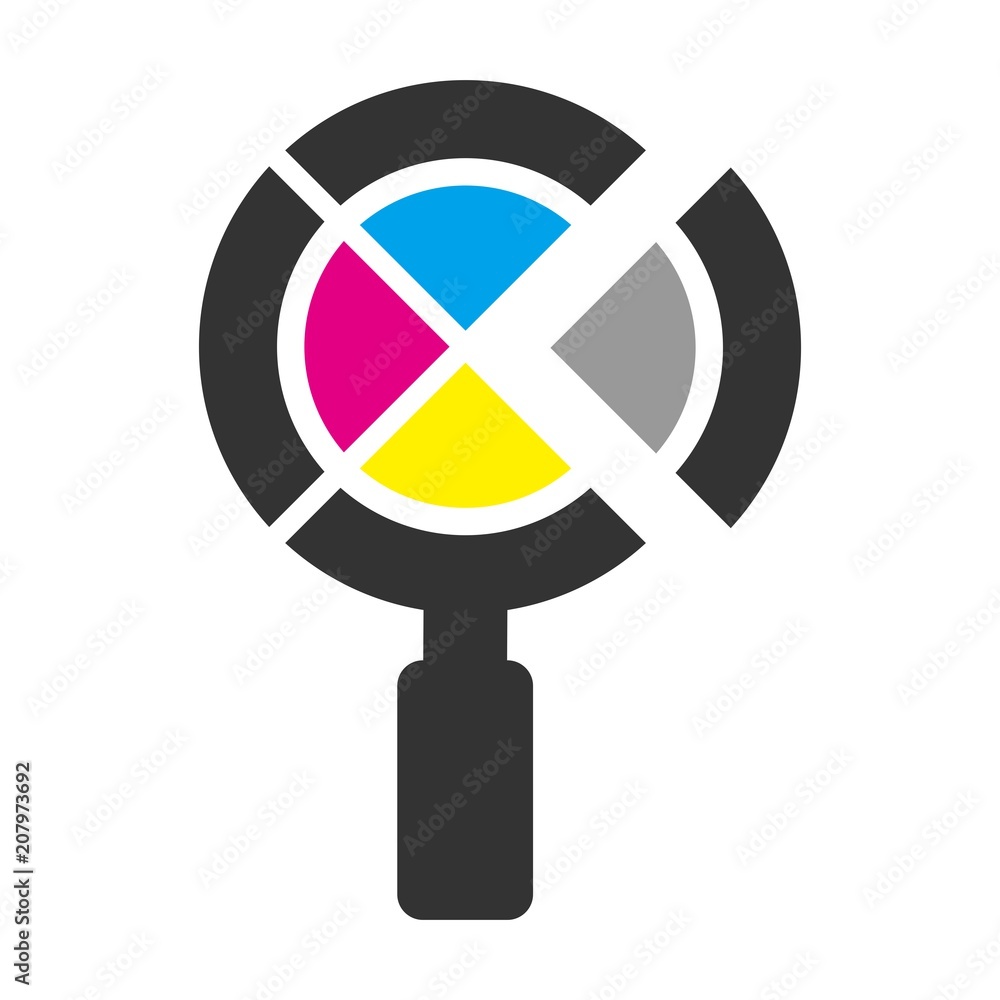 magnifying logo. research icon. optical symbol. vector eps 08. Stock ...